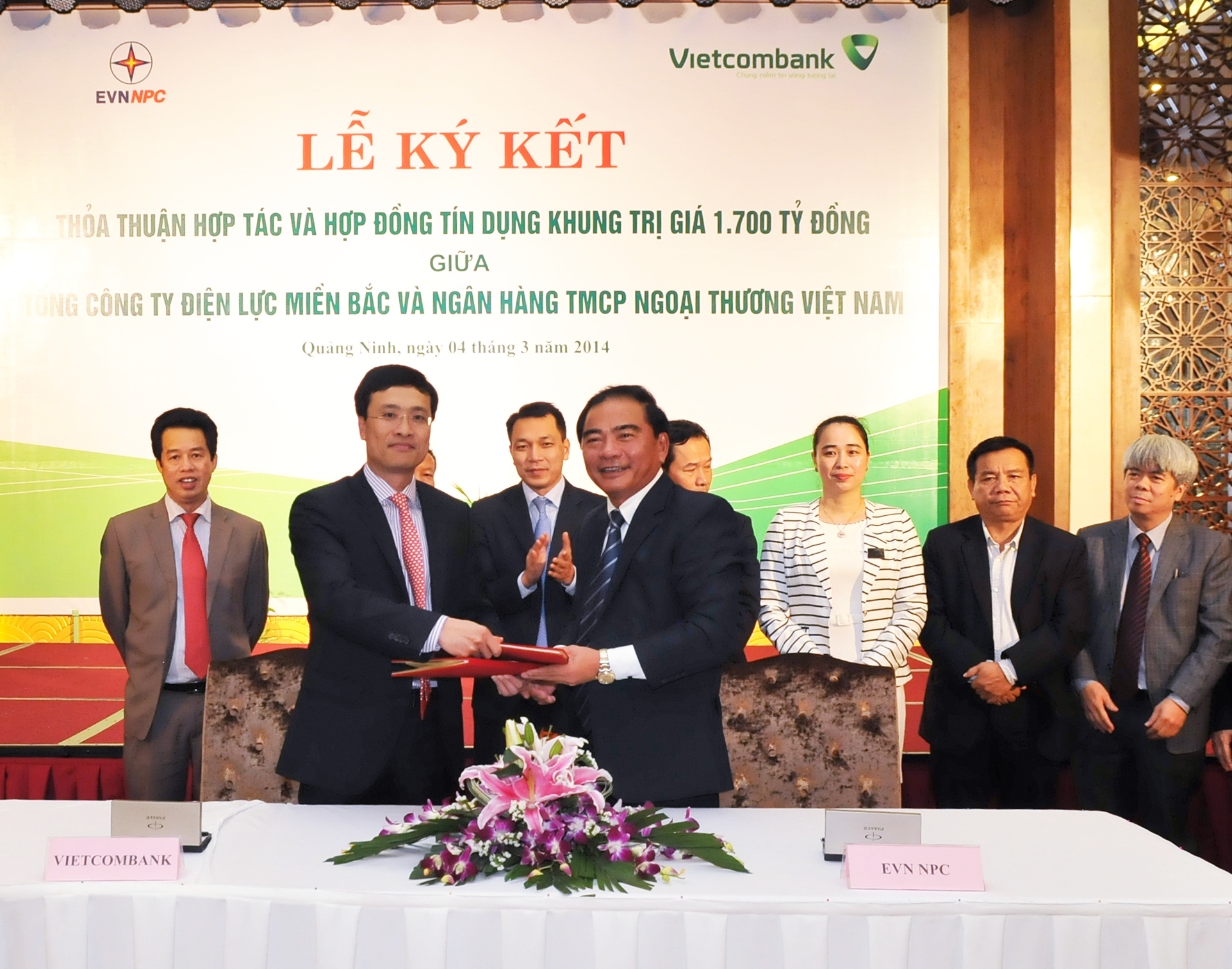 EVN NPC và Vietcombank ký kết hợp đồng tín dụng trị giá 1.700 tỷ đồng